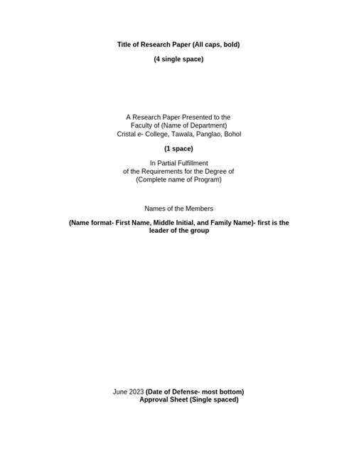 Institutional Format For Research Paper Pdf Methodology Hypothesis