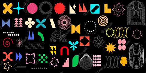 Premium Vector Shape Elements Geometric Design And Abstract Graphics