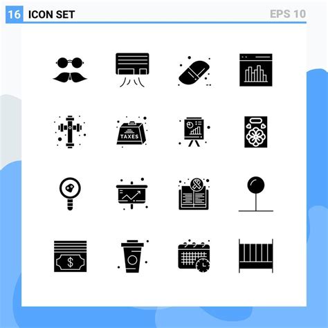 Solid Glyph Pack Of 16 Universal Symbols Of Christian User Back To School Interface Coding