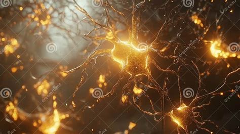 Stunning 3d Visualization Of Neuron Cells In The Human Brain With Glowing Connections And