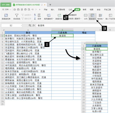 玩转wps表格 使用智能填充功能拆分合并数据
