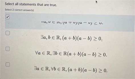 solved select all statements that are true select 2 correct