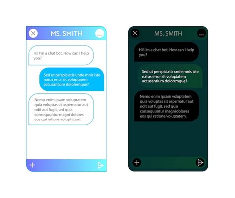 Ventana De Chatbot Modo Oscuro Y Claro Interfaz De Usuario De La