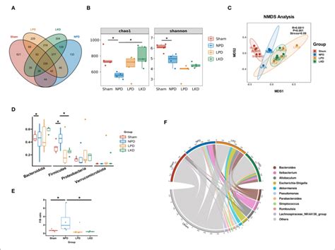 Gut Microbiome Taxonomic Features Of Four Groups A Venn Plot