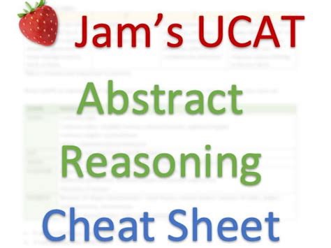 Jams Ucat Abstract Reasoning Cheat Sheet Teaching Resources