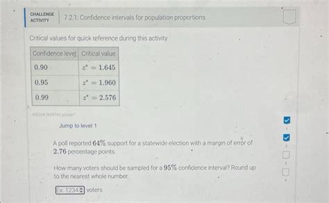 Solved Challenge 7 2 1 Confidence Intervals For Population