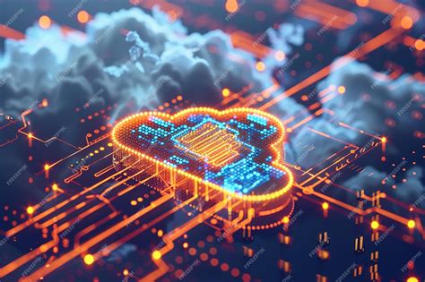 Cloud Computing Diagram Network Data Storage Technology Service On Structure Circuit Computer
