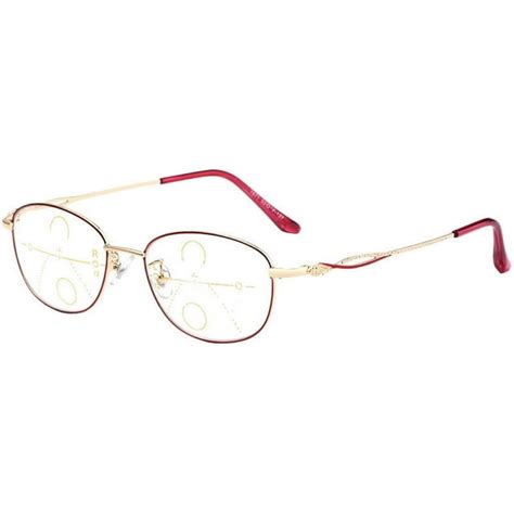 Womens Reading Glasses Ultralight Multifocus Progressive Metal Readers