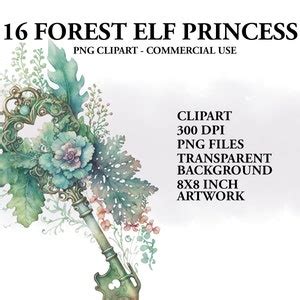Elf Princess Watercolor Clipart Princess Clipart Png Forest Elf Girl Fantasy Art Clipart