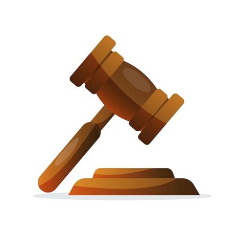 Premium Vector | Judge wood hammer vector illustration