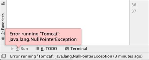 error running tomcat java lang nullpointerexception ides support