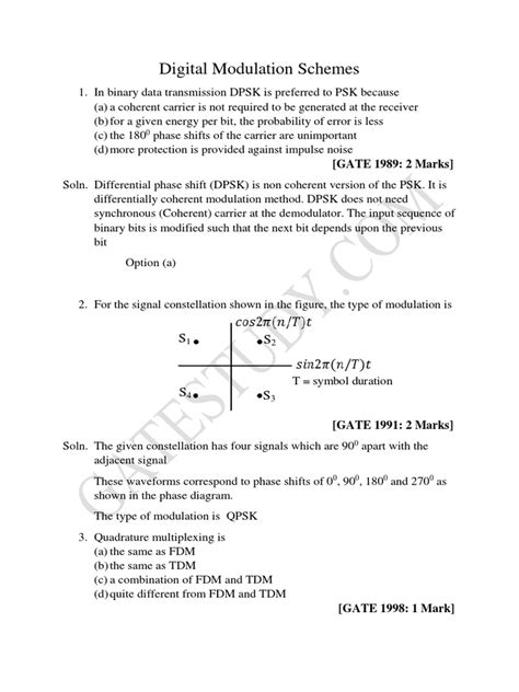 Digital Modulation Pdf Modulation Detector Radio