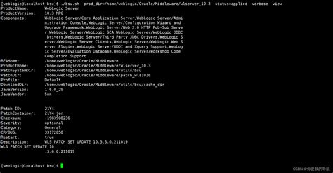 Weblogic1036补丁升级 Csdn博客