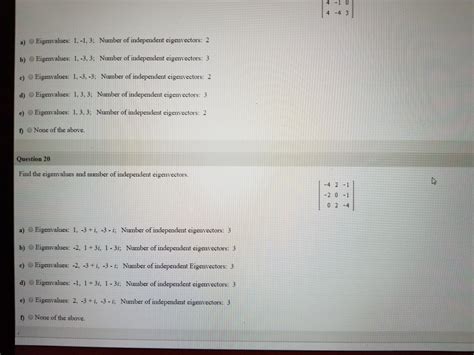 Solved Question 18 Find The Eigenvalues And Number Of