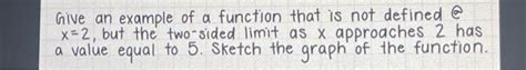 Solved Give An Example Of A Function That Is Not Defined At