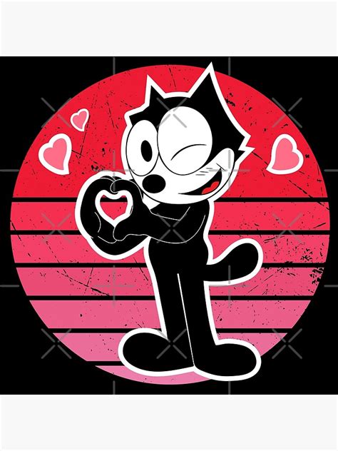 Felix The Cat In Love Retro Sunset Vintage Style Poster For Sale By FoxBrother Redbubble