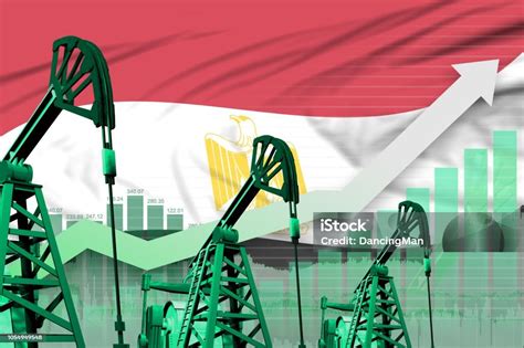 이집트 국기 배경이집트 석유 산업 또는 시장 개념의 산업 그림에 차트까지 상승 3 차원 일러스트 레이 션 0명에 대한 스톡 사진 및 기타 이미지 Istock