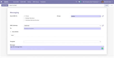 Odoo Smsgatewayhub SMS Gateway Send SMS In Bulk
