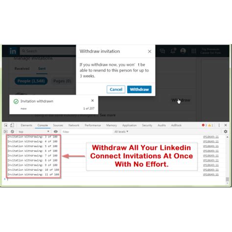 Linkedin Bulk Invitation Withdrawal Automation Script