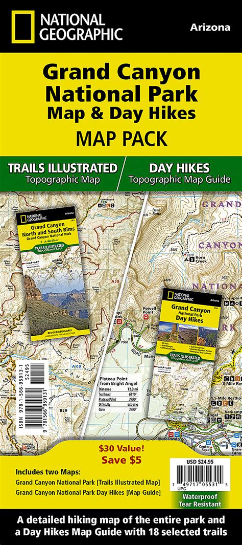 Grand Canyon Day Hikes And National Park Map Pack Bundle