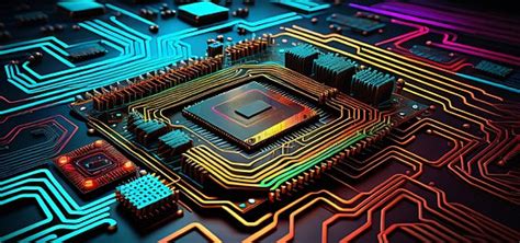 Cpu Chip On Motherboard Abstract 3d Render Of A Computer Processor
