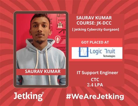 Neeraj Gupta On Linkedin Gurgaon Cybercity Jetking Career Placement Placements