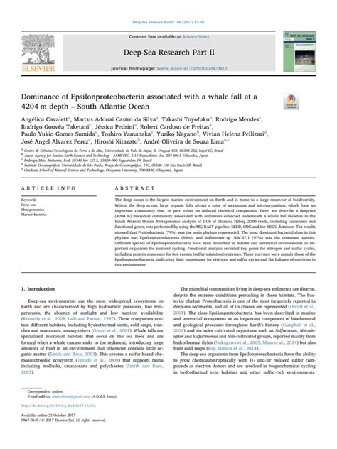 2017 Dominance Of Epsilonproteobacteria Pdf Biotechnology Biology