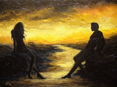 Фото Девушка и парень сидят напротив друг друга художница Elzbieta Mozyro