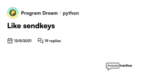 Like Sendkeys Program Dream