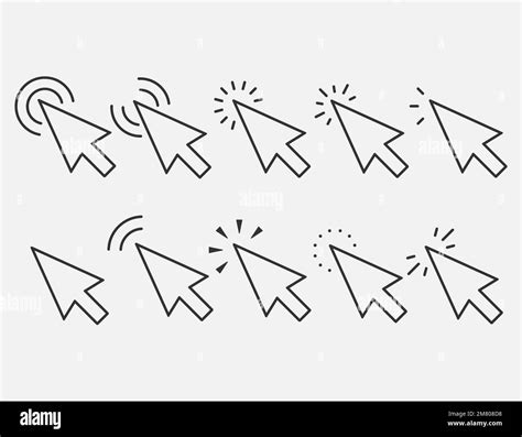 Set Of Clicks Icon Cursor Sign Clicking Arrow Mouse Cursor Symbol