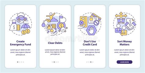 Investing Preparation Onboarding Mobile App Screen Stock Vector