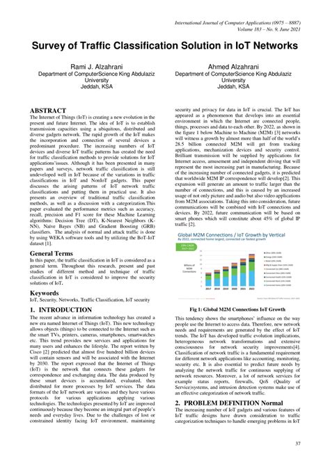 PDF Survey Of Traffic Classification Solution In IoT Networks