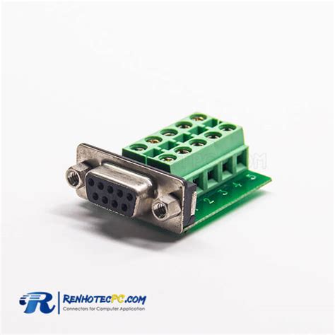 DB9 Female To 10 Holes Breakout Board Standard D Sub Right Angle Connector Renhotecpc Com