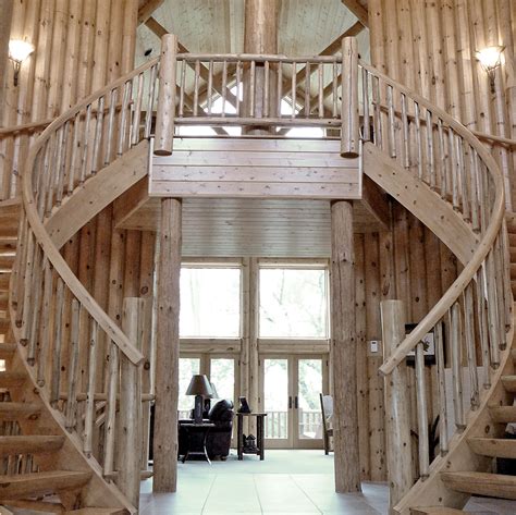Logstairways Custom Built Log Stairs Homes Railings Mantels