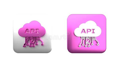 Colorful Cloud Api Interface Icon Isolated On White Background