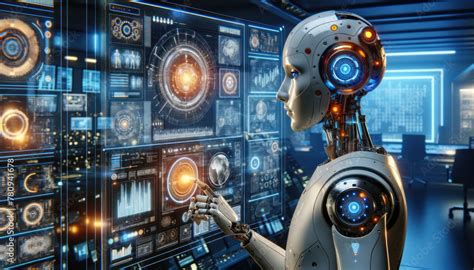 Futuristic Humanoid Robot Interfacing With An Advanced Digital
