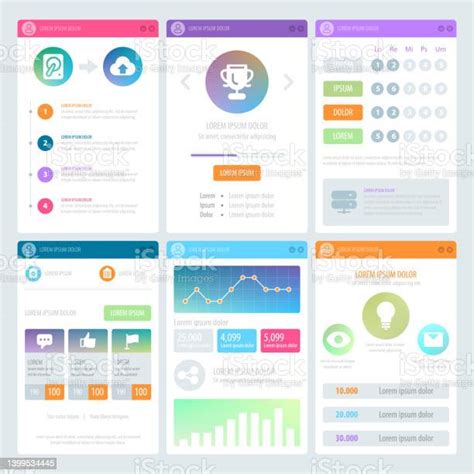 평편 모바일 Ui 디자인 구매에 대한 스톡 벡터 아트 및 기타 이미지 구매 그래픽 사용자 인터페이스 노트북 Istock