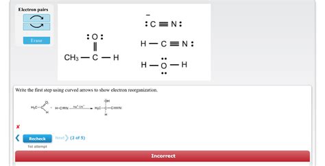 Solved Electron pairs Erase CH3-C-H Write the first step | Chegg.com