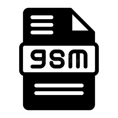 Gsm Audio File Format Icon Flat Style Design File Type Icons Symbol Stock Vector