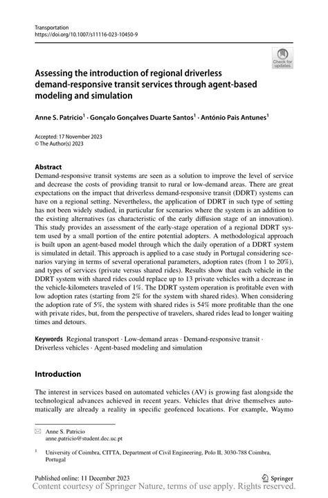 Pdf Assessing The Introduction Of Regional Driverless Demand Responsive Transit Services