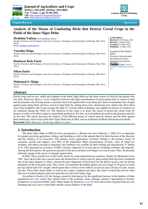 Pdf Effects Of Intra Row Spacing On Yield And Yield Components Of