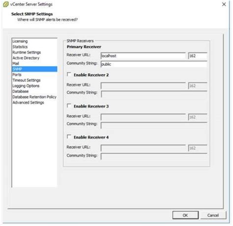 how to configure vcenter server to send snmp traps to vision dell us