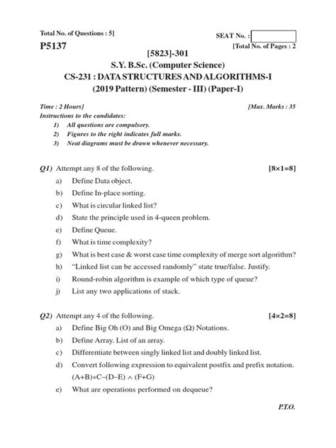 Apr 22 Cs 231 Data Structures And Algorithms I Pdf Queue Abstract Data Type Computer Science