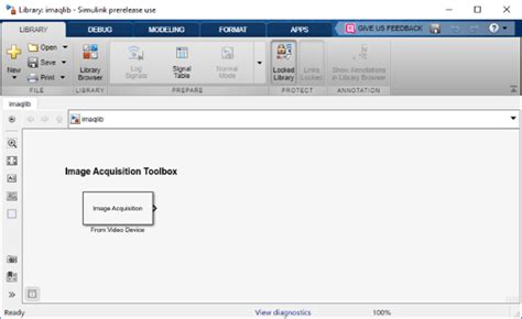 Open Image Acquisition Toolbox Block Library