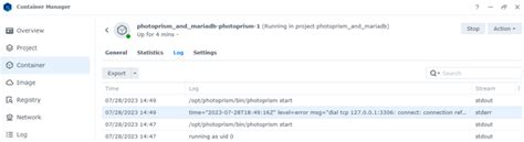 Mariadb Refusing Connection On Synology Nas Rphotoprism