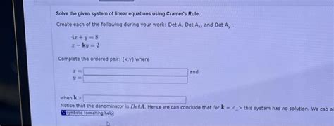 Solved Solve The Given System Of Linear Equations Using Chegg
