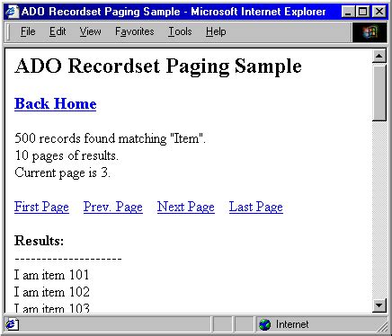 ADO Recordset Paging In ASP CodeProject