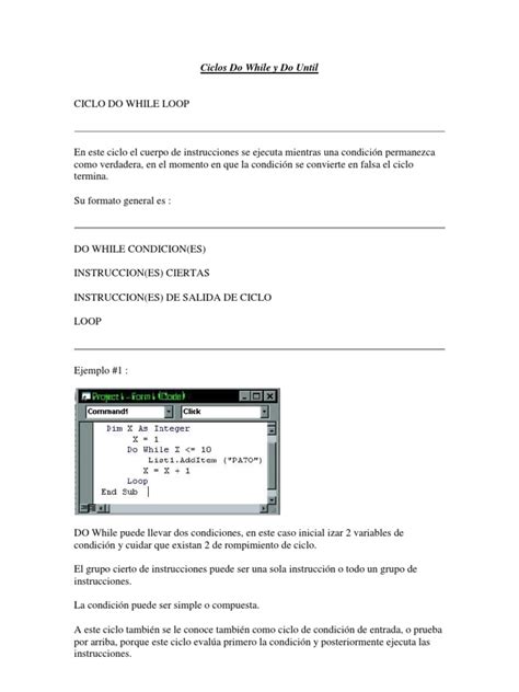 Ciclos Do While Y Do Until Pdf Básico Programación De Computadoras