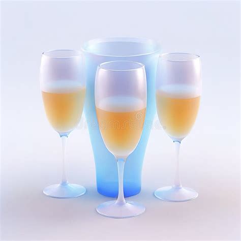 Icon Of Clinking Glasses Glossy Glass Style Illustration Stock