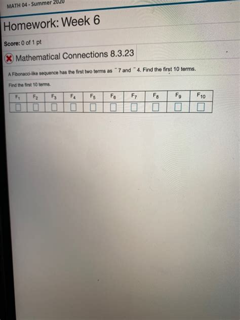 Solved Math 04 Summer 202 Homework Week 6 Score 0 Of 1